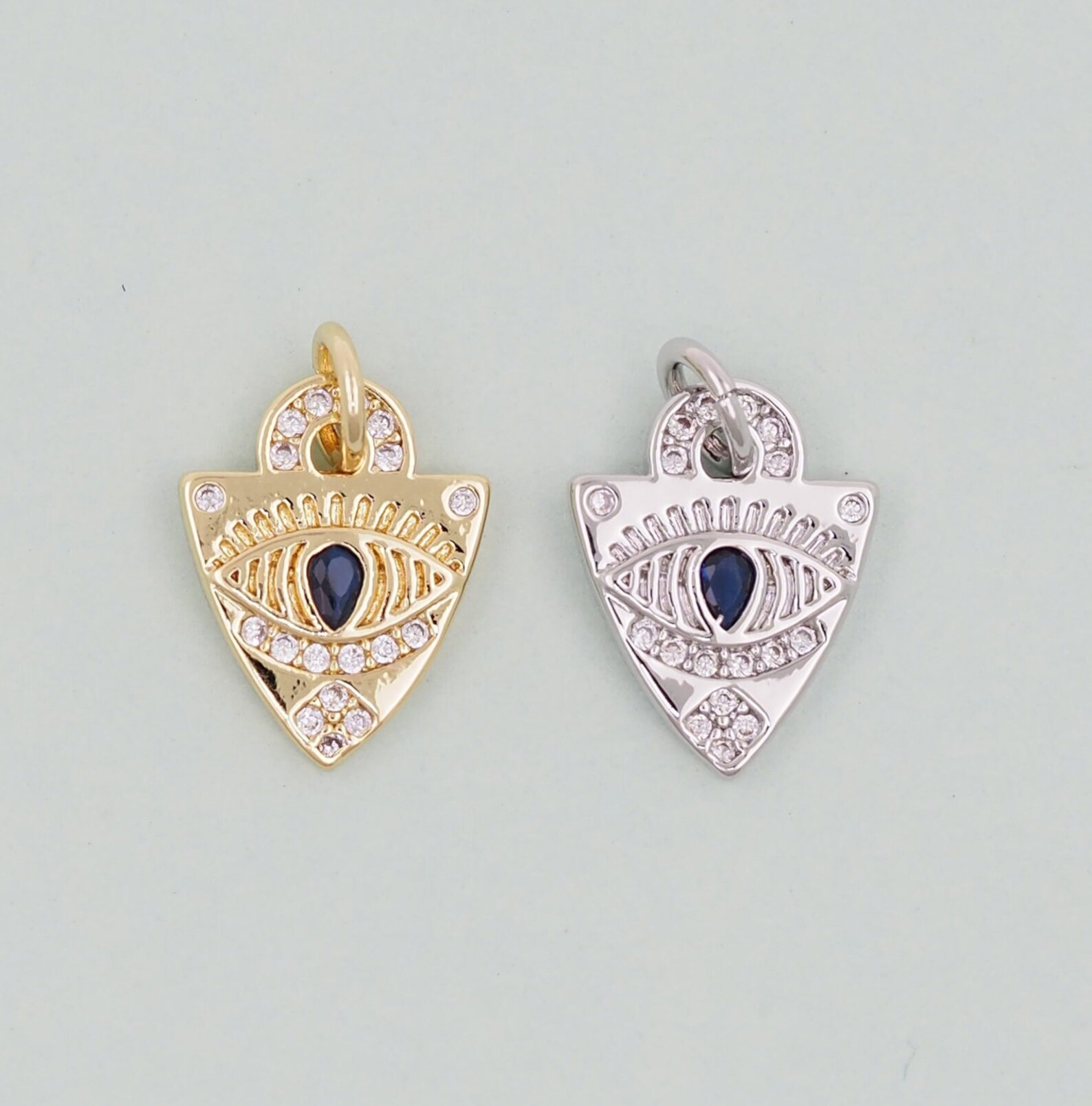 Gold Evil Eye Charms,18k Gold Filled Evil Eye Pendant,evil Eye Charm ...