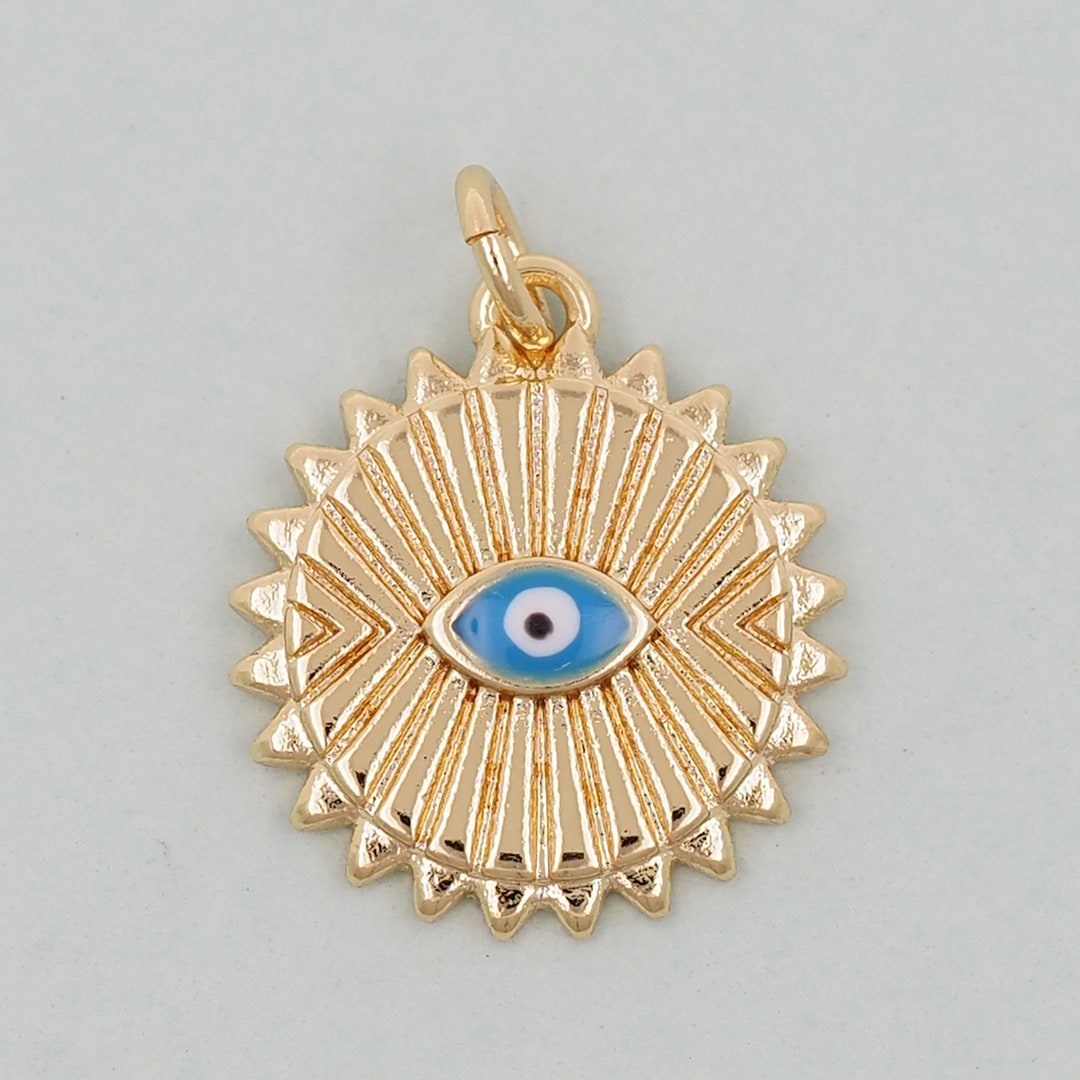 Gold Evil Eye Charms,18k Gold Filled Evil Eye Pendant,evil Eye Charm ...
