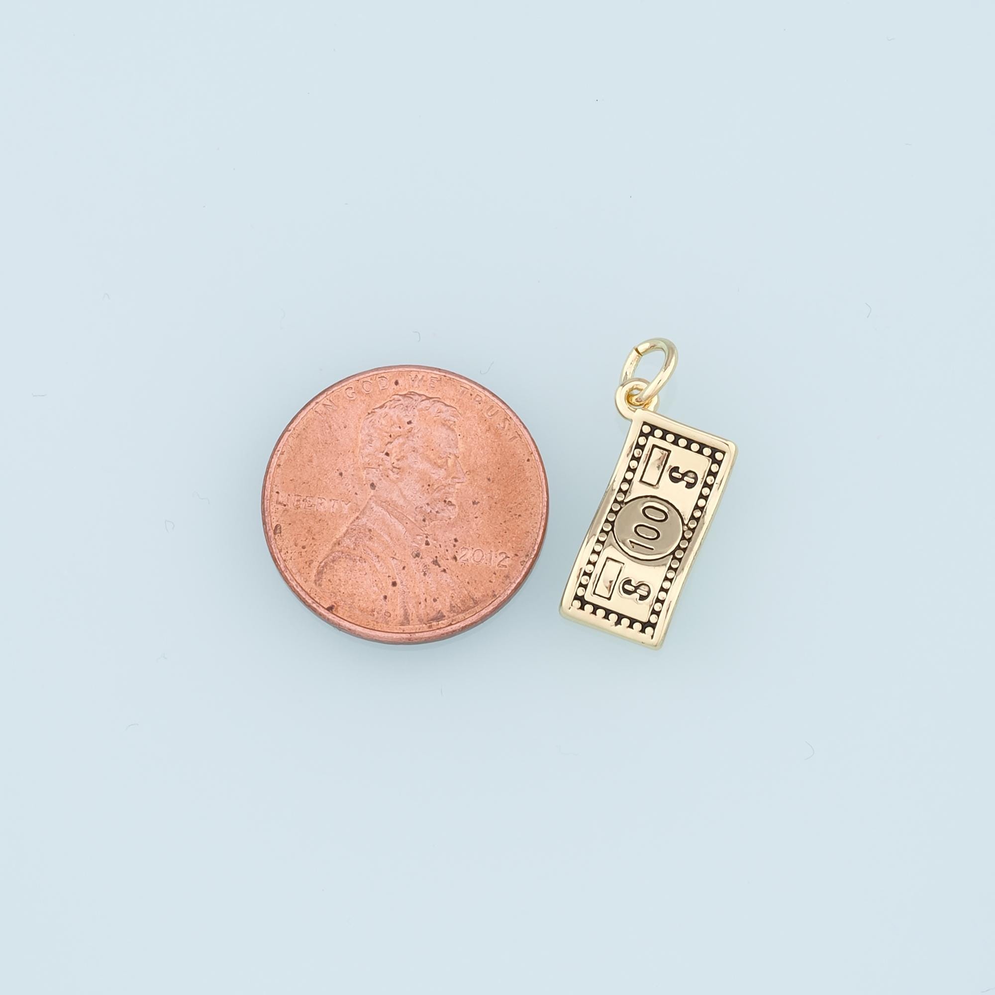 Gold Dollar Charms,18k Gold Filled Money Pendant,dollar Charm Bracelet ...