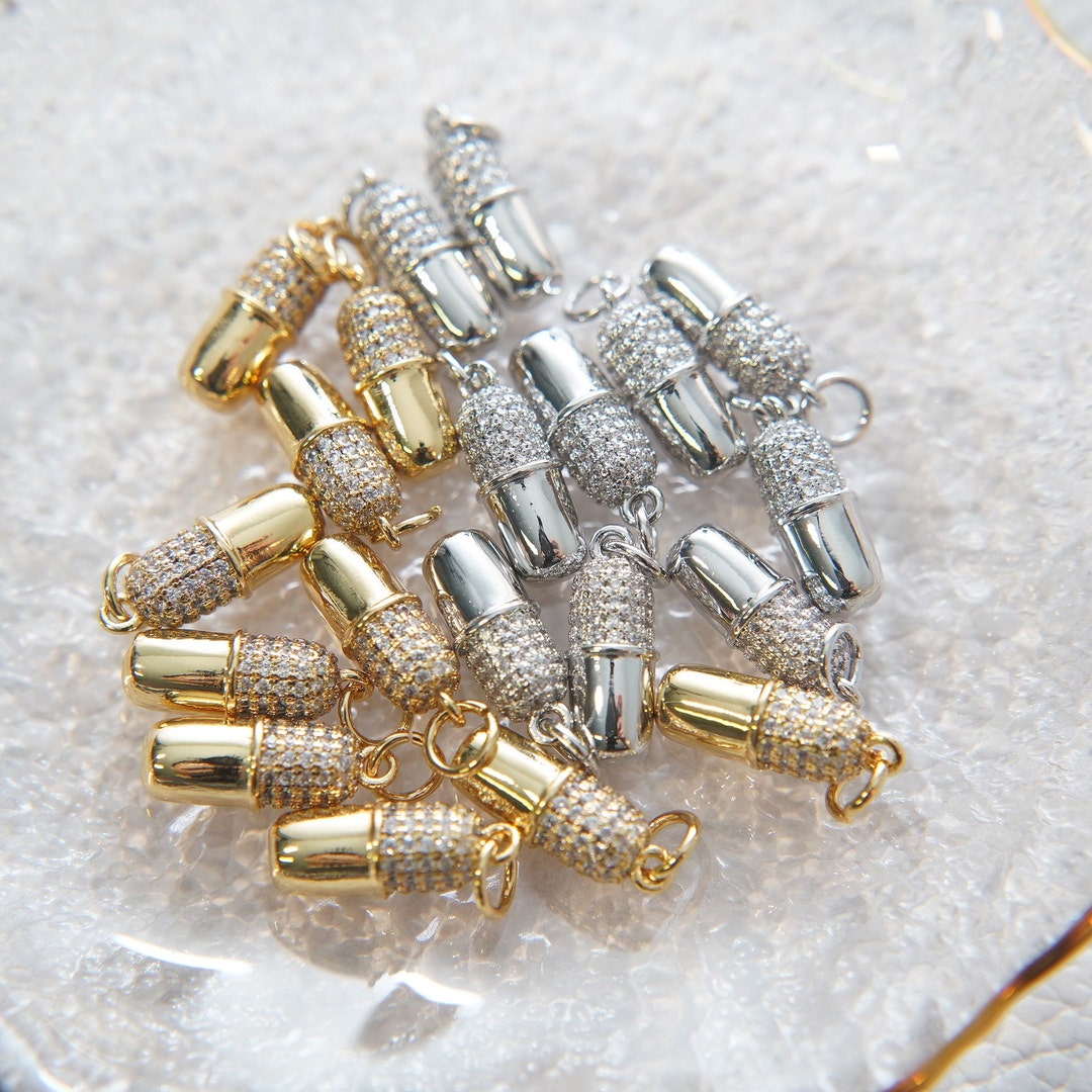 Gold Capsule Charms,18k Gold Filled Capsule Pendant,pill Charm Bracelet ...
