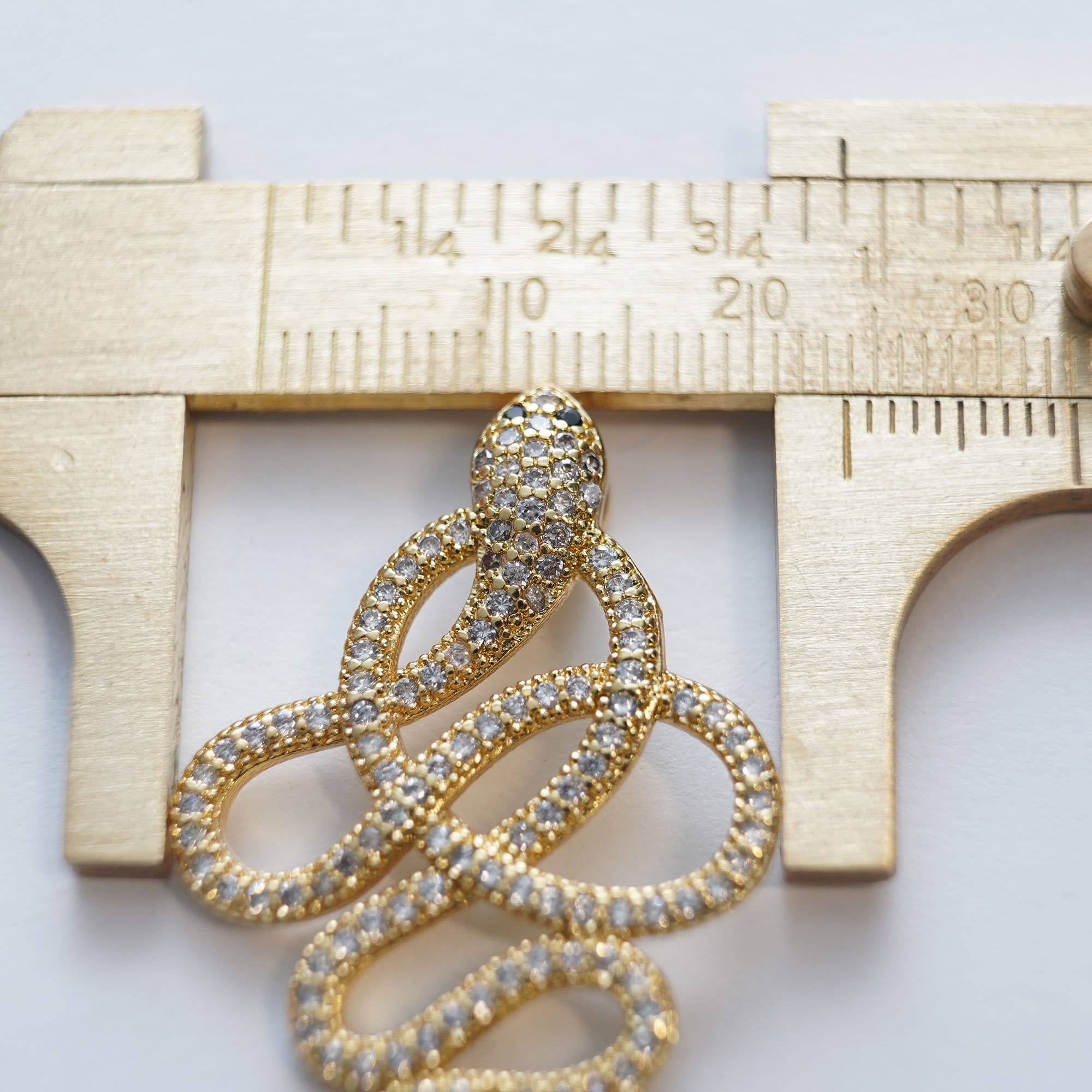 Gold Snake Charms,18k Gold Filled CZ Micro Pave Snake Pendant,snake ...