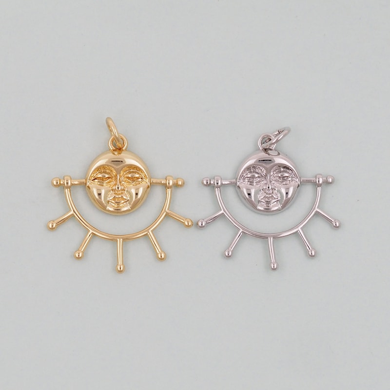 Brass Sun Charm - Etsy