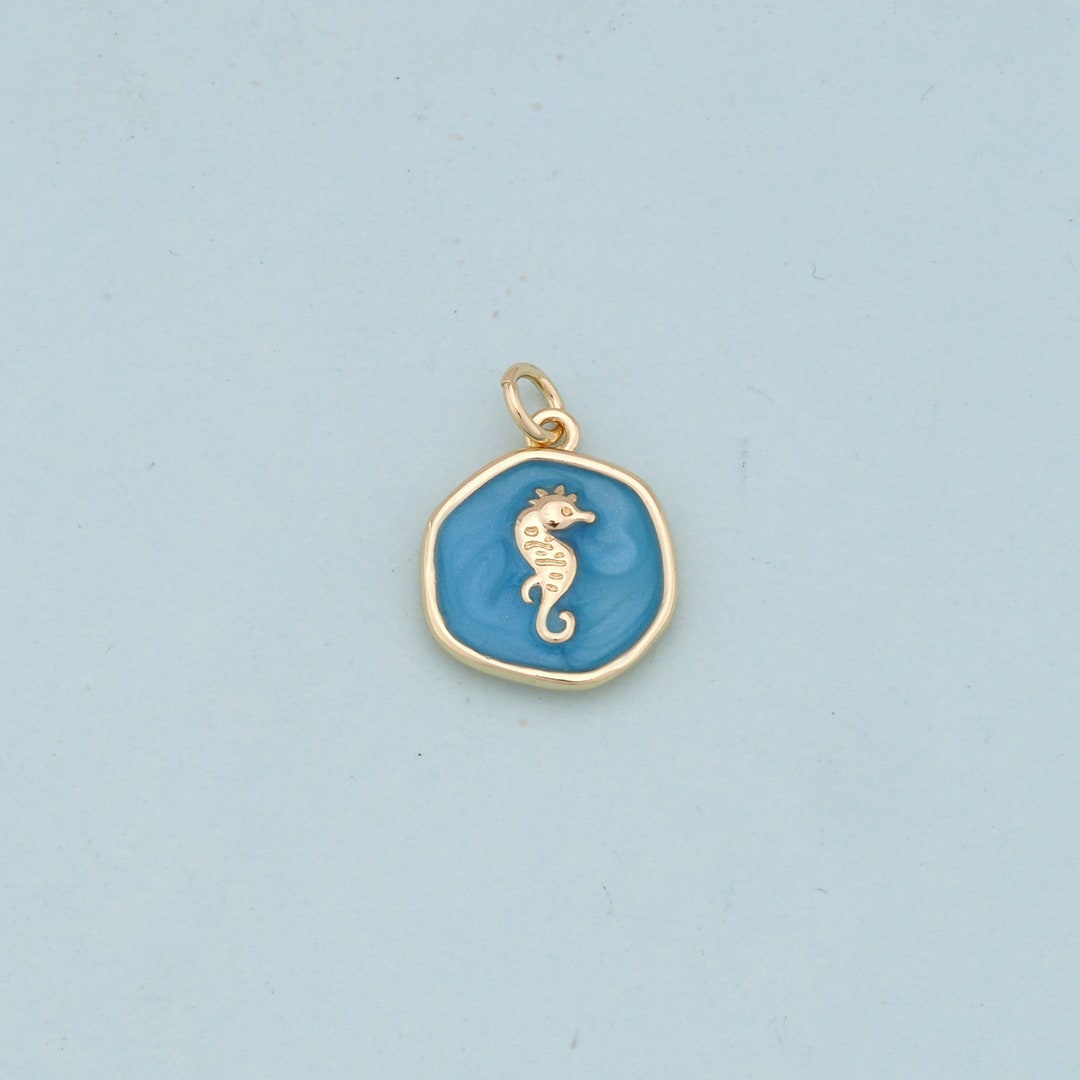 Gold Seahorse Charms,18k Gold Filled Seahorse Pendant,seahorse Charm ...