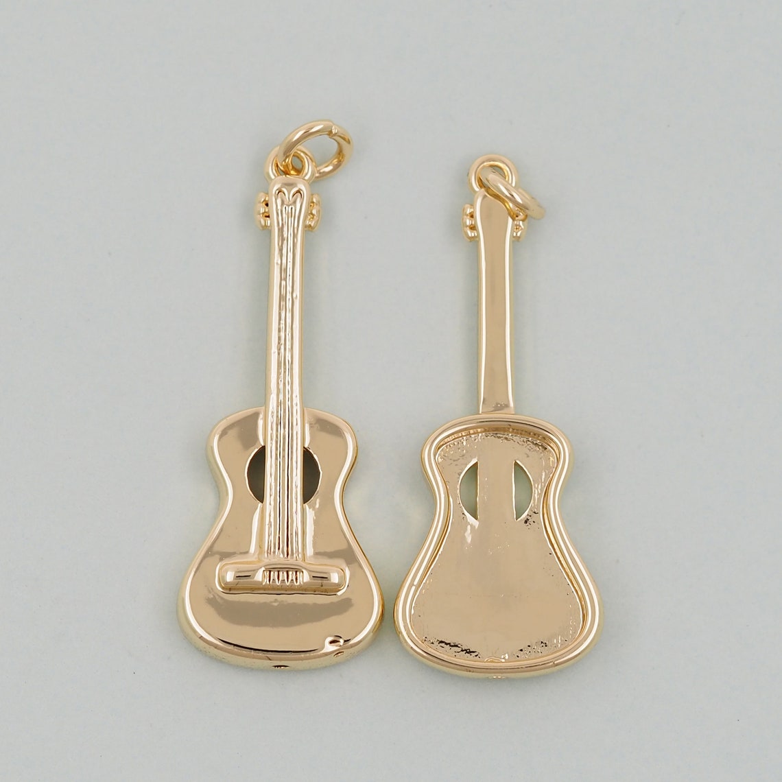 Gold Guitar Charms,18k Gold Filled Guitar Pendant,guitar Charm Bracelet ...