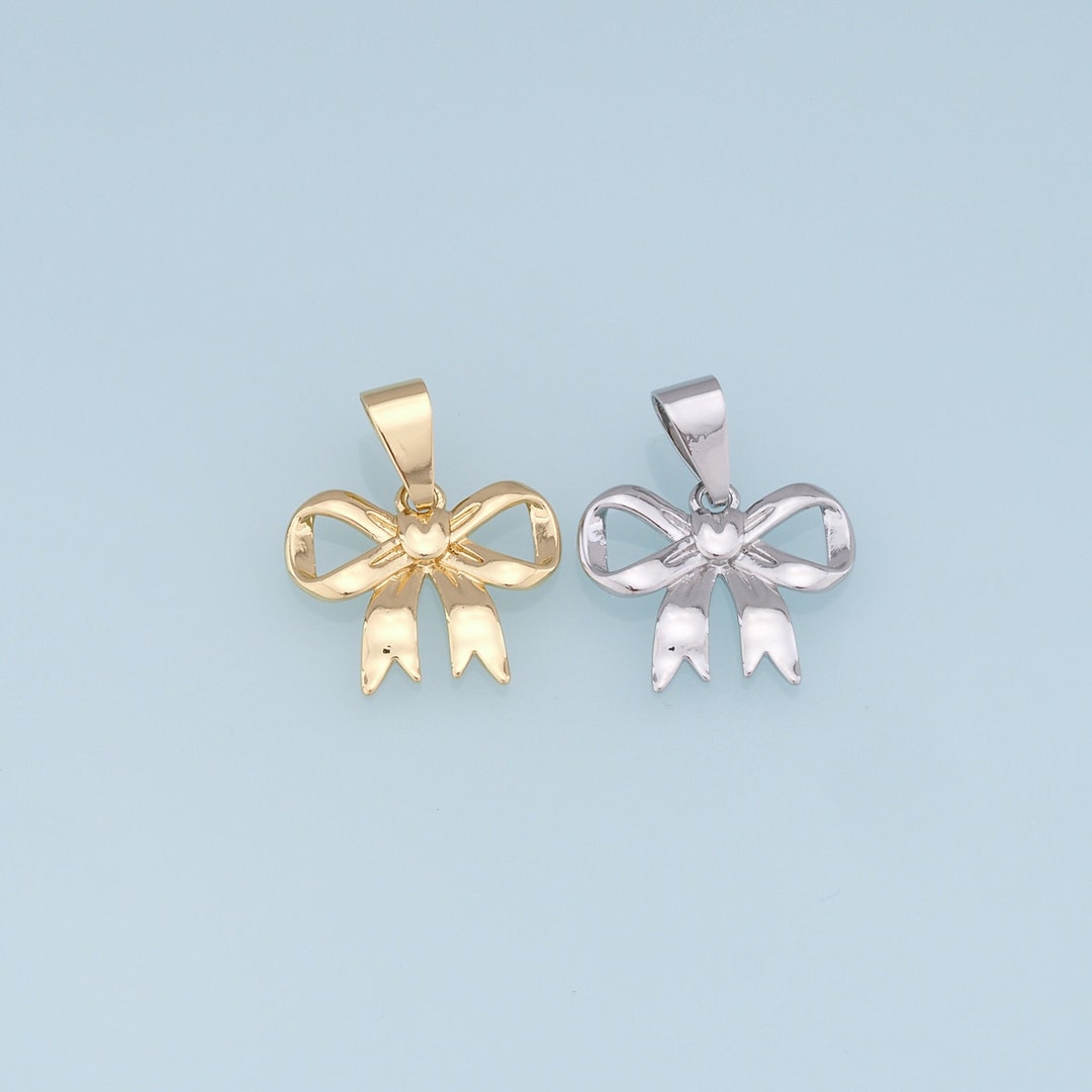 Gold Bow Charms,18k Gold Filled Bow Pendant,bow Tie Charm Bracelet ...