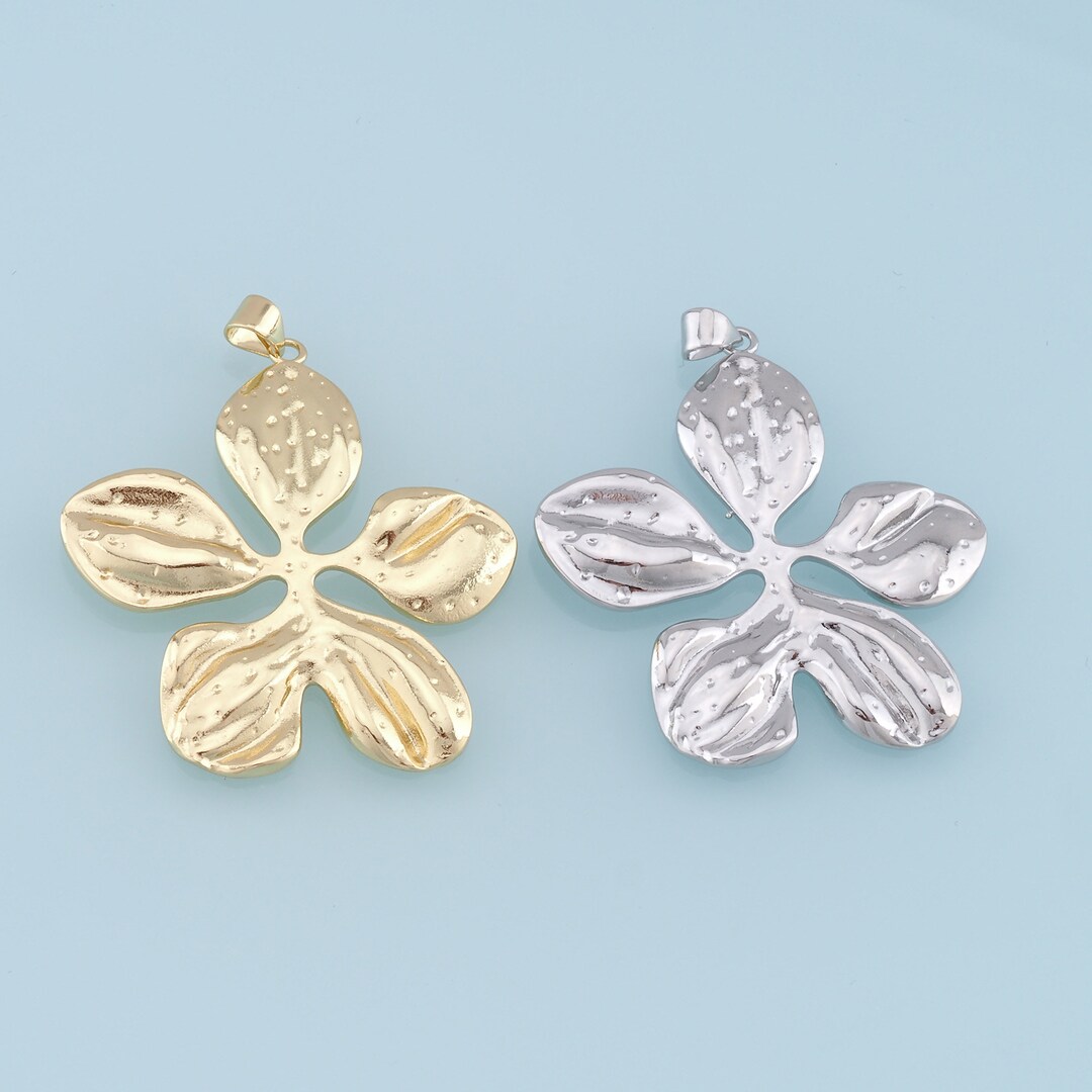Gold Flower Charms,18k Gold Filled Flower Pendant,silver Flower Charm ...