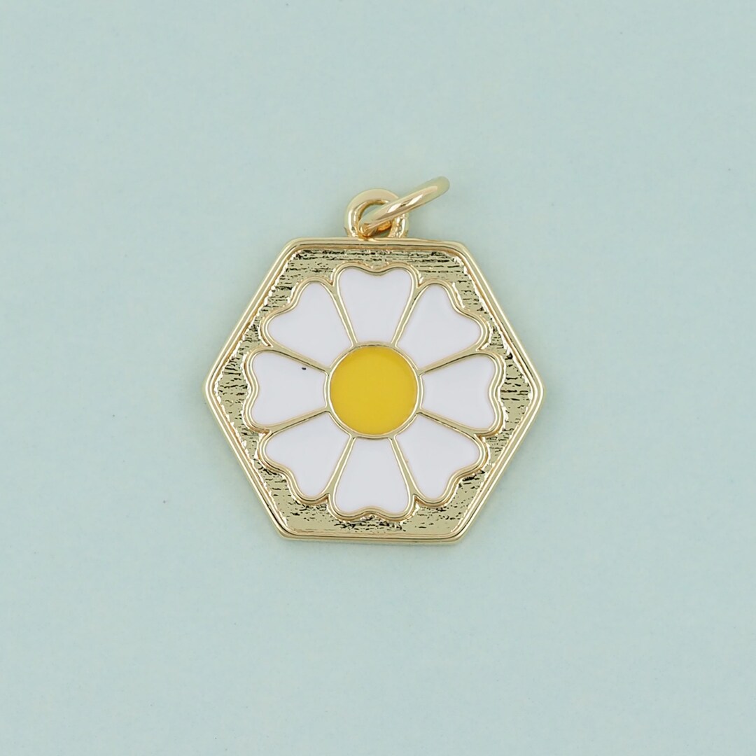 Gold Daisy Charms,18k Gold Filled Daisy Pendant,daisy Charm Bracelet ...