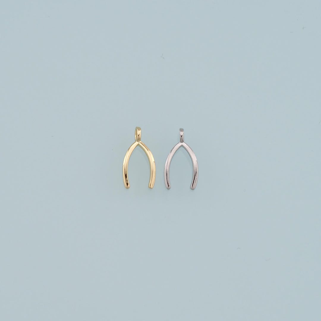 Gold Wishbone Charms,18k Gold Filled Wishbone Pendant,wishbone Cross ...