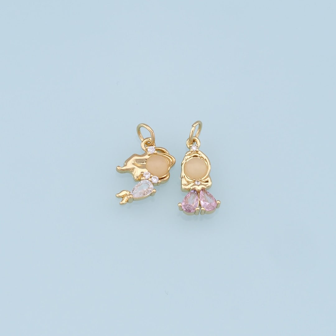 18K Gold Filled Boy Girl Pendant,boy Girl Charm Bracelet Necklace for ...