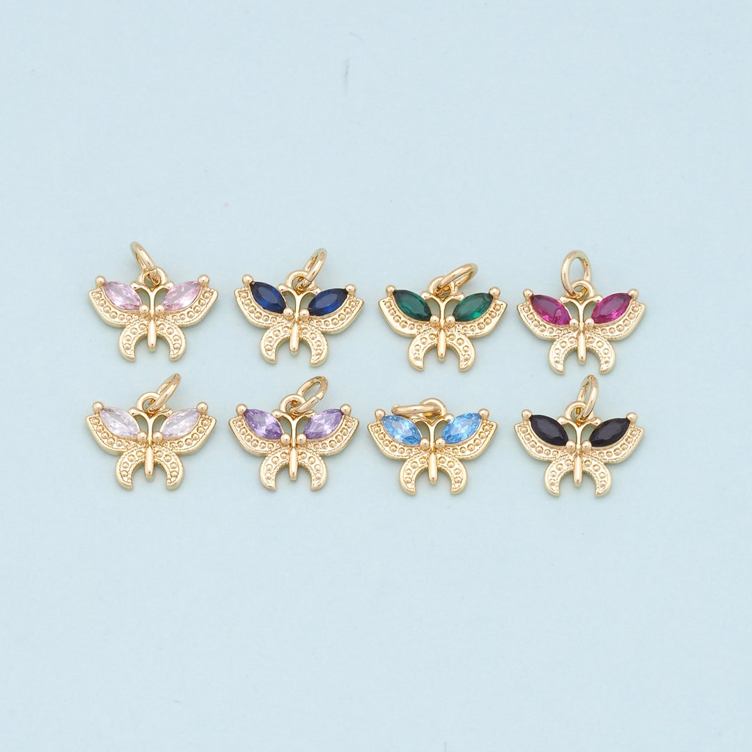 Gold Butterfly Charms,18k Gold Filled Butterfly Pendant,butterfly Charm ...