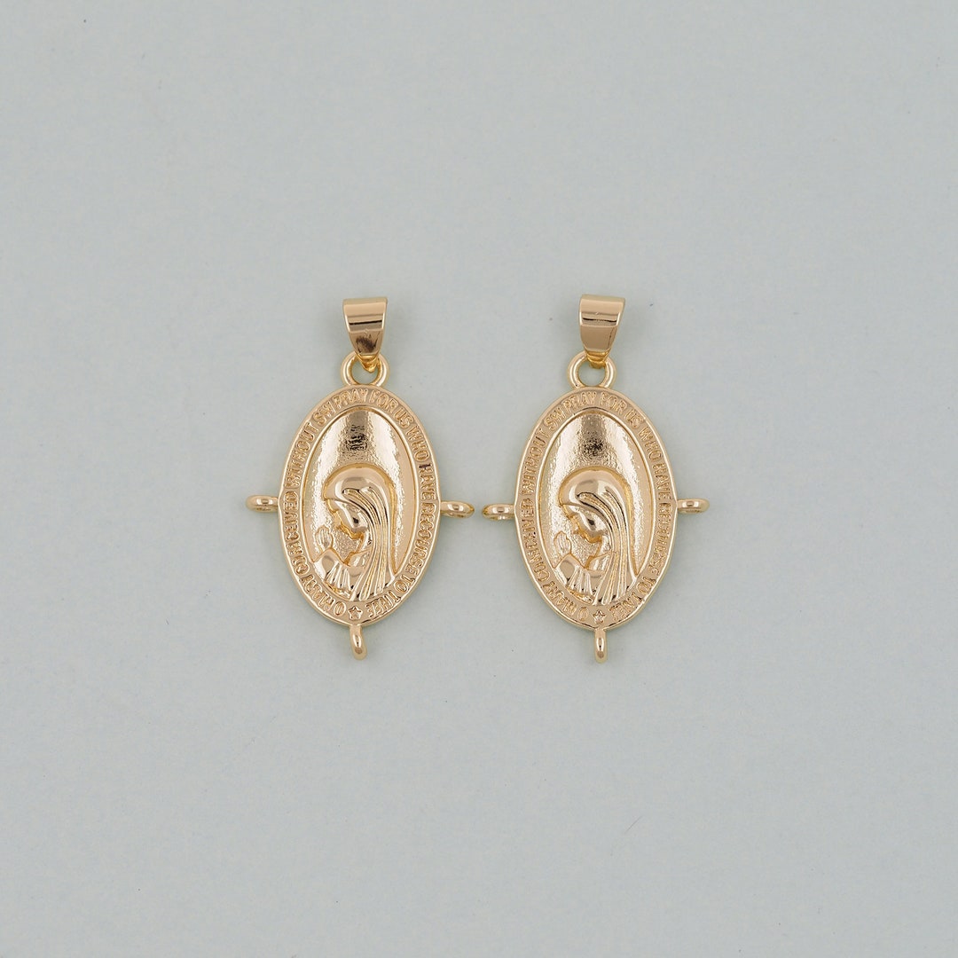 Gold Pray Virgin Mary Charms,18k Gold Filled Pray Our Lady Pendant ...