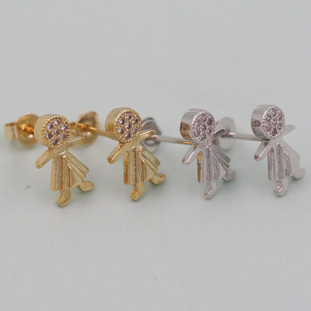 1pair 18K Gold Filled Girl Earrings,gold Earrings,dainty Earrings - Etsy