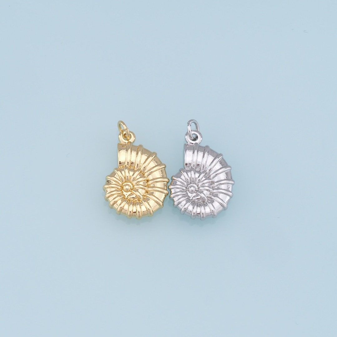 Gold Shell Charms,18k Gold Filled Conch Shell Pendant,conch Shell Charm ...