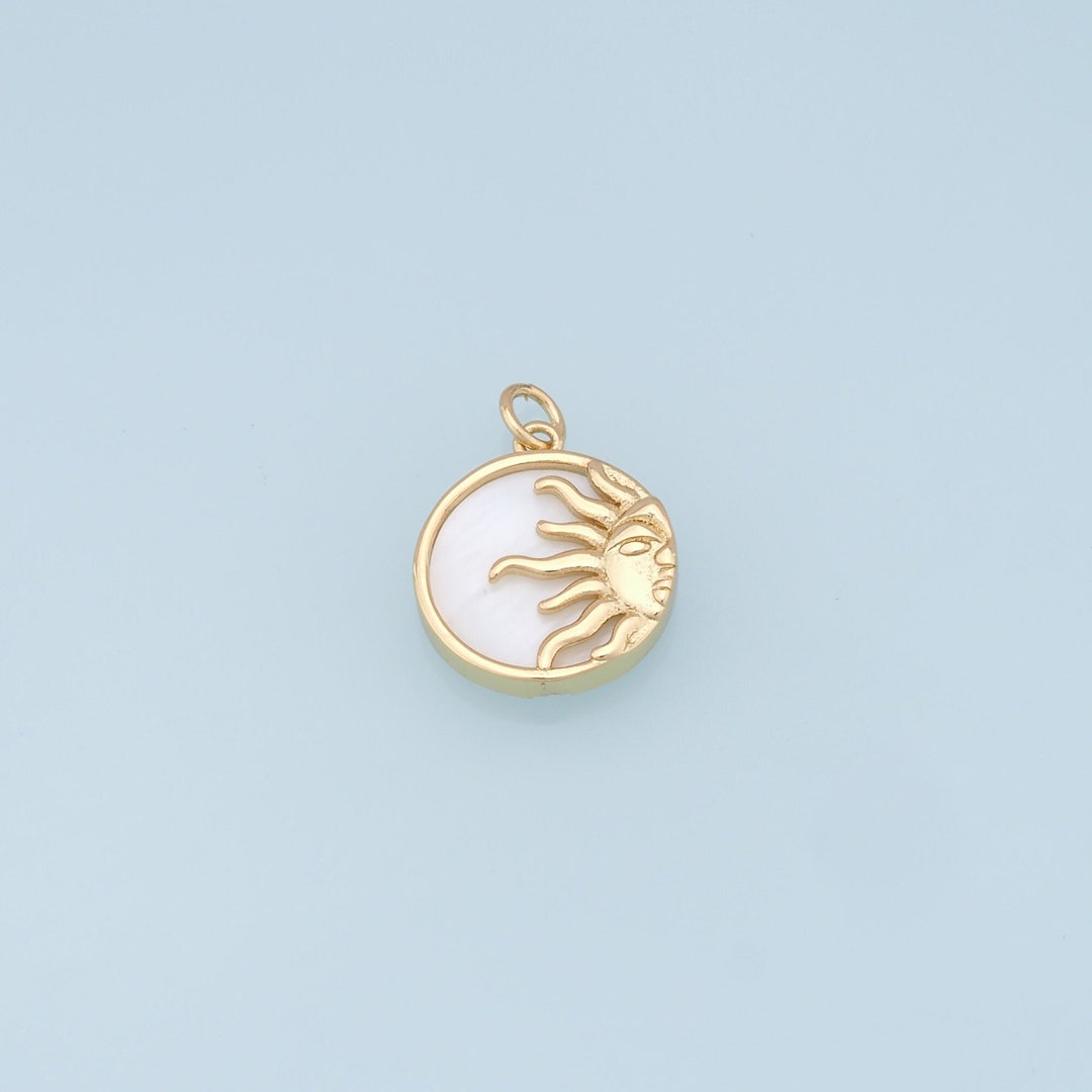 Gold Sun Charms,18k Gold Filled Round Coin Pendant,sun Charm Bracelet ...
