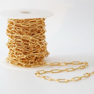 Gold Oval Chain,18k Gold Filled Rectangle Chain for Necklace Bracelet ...