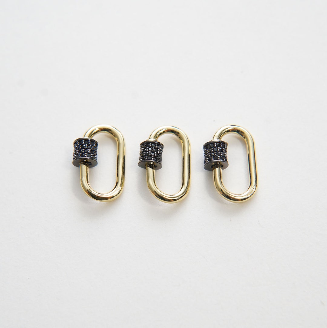 18K Gold Filled Oval Carabiner Clasp,buckle Clasp,carabiner Screw Clasp ...