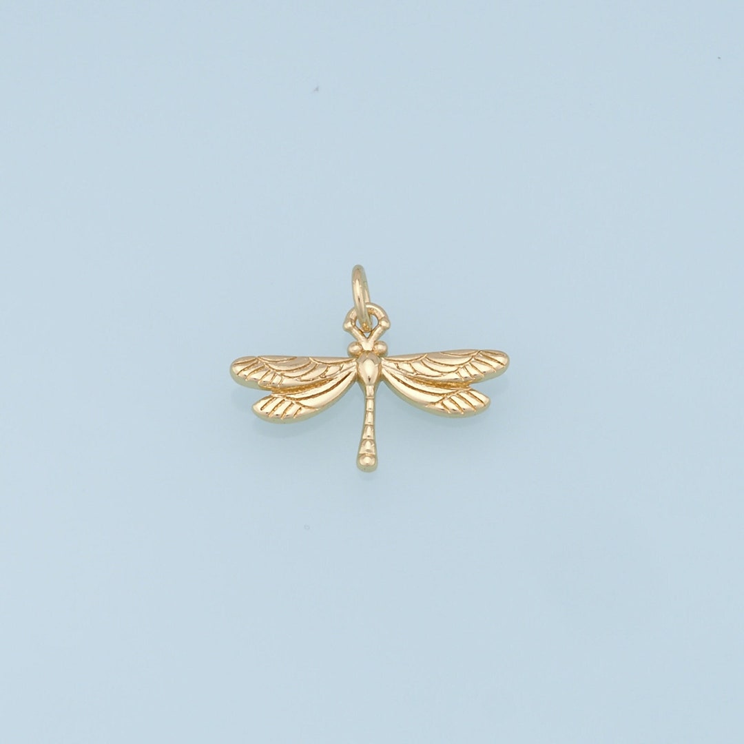 Gold Dragonfly Charms,18k Gold Filled Dragonfly Pendant,dragonfly Charm ...