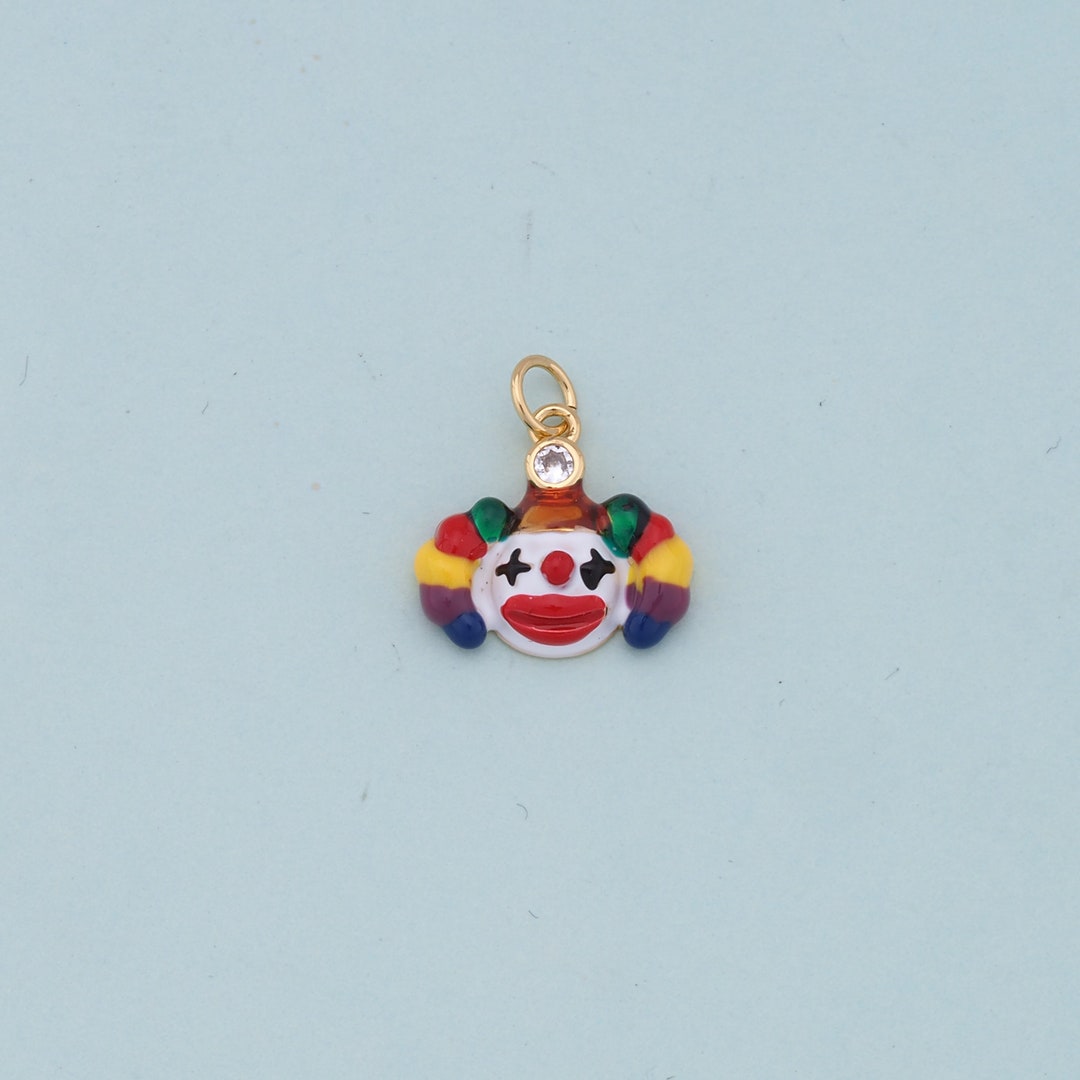 Gold Clown Charms,18k Gold Filled Clown Pendant,cute Charm Bracelet ...