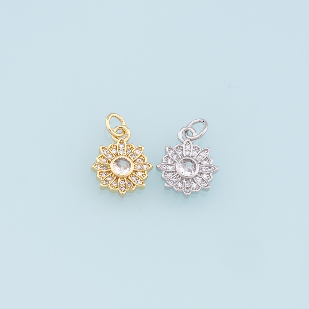 Gold Daisy Charms,18k Gold Filled Daisy Pendant,daisy Charm Bracelet ...