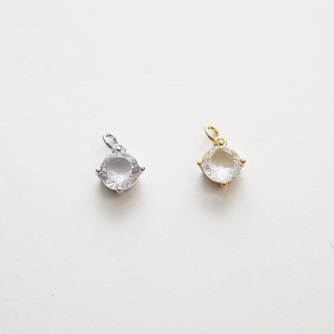 Gold Round Charms,18k Gold Filled Round Pendant,cz Micro Pave Silver ...