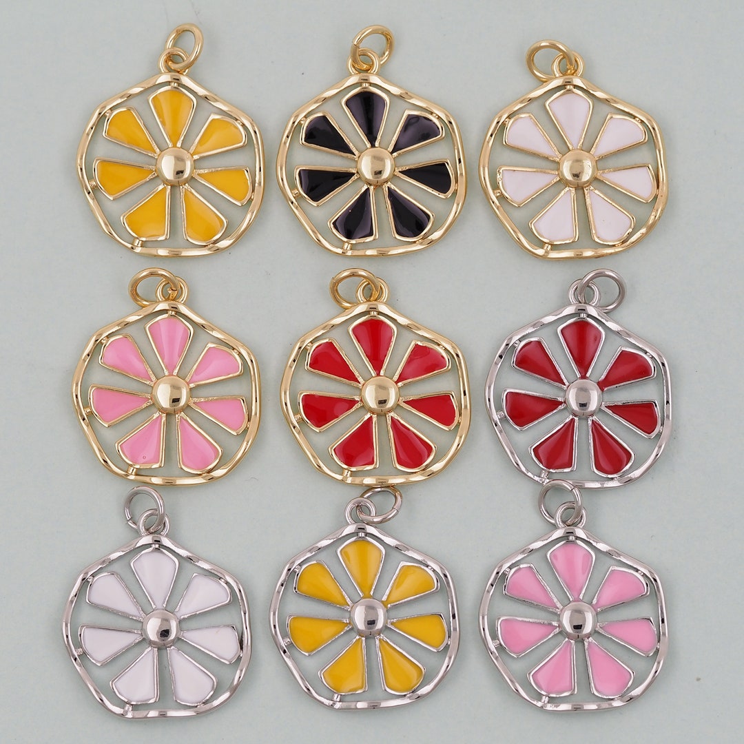 Gold Daisy Charms,18k Gold Filled Daisy Pendant,daisy Charm Bracelet ...