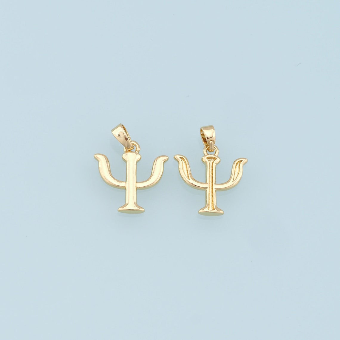 Gold Greek Letter Charms,18k Gold Filled Psi Pendant,friendship Charm ...