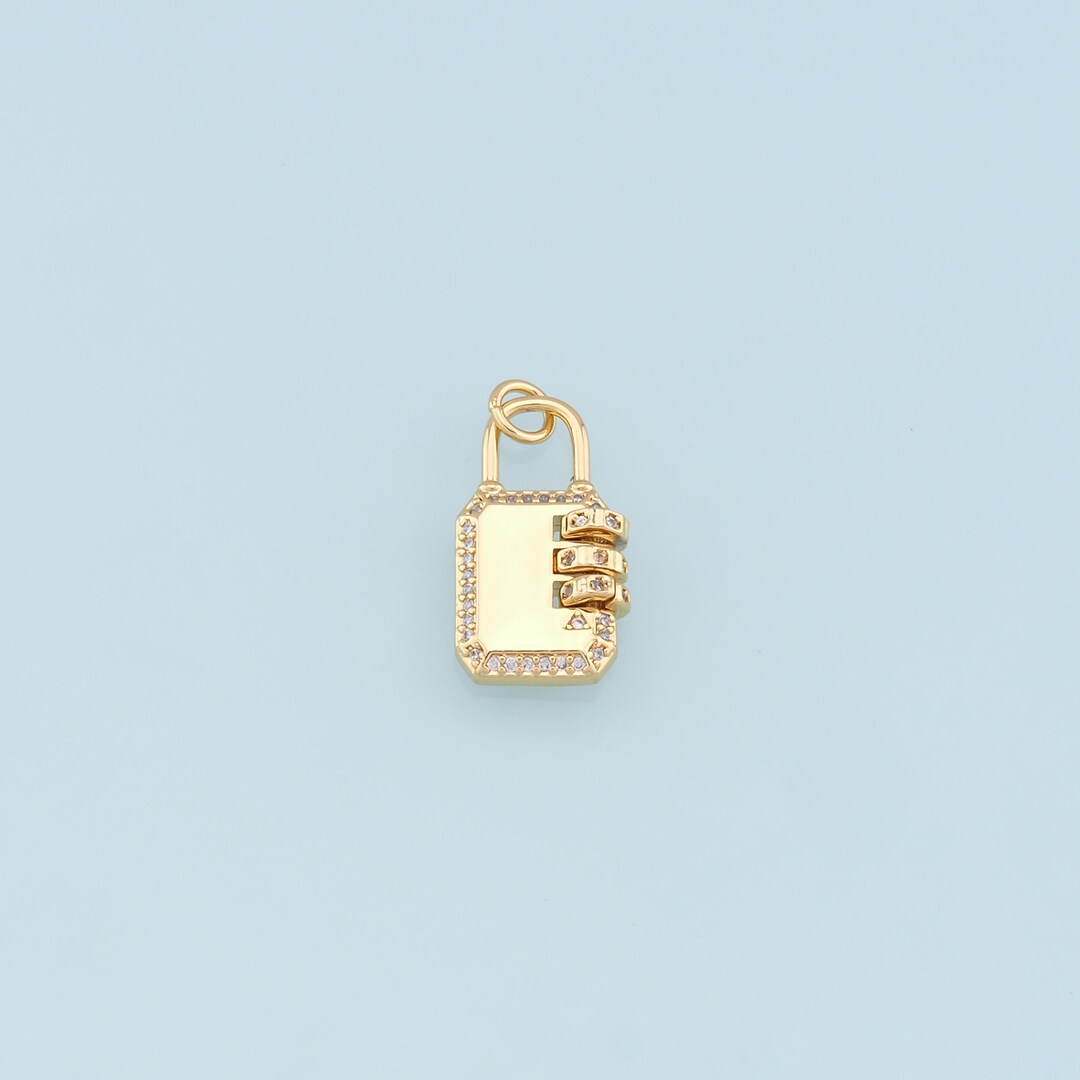 Gold Key Lock Charms,18k Gold Filled Key Pendant,cz Micro Pave Lock ...