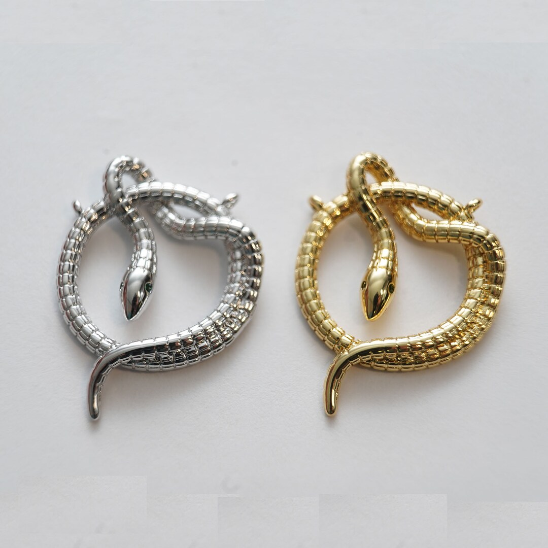 Gold Snake Charms,18k Gold Filled CZ Snake Pendant,silver Snake Charms ...