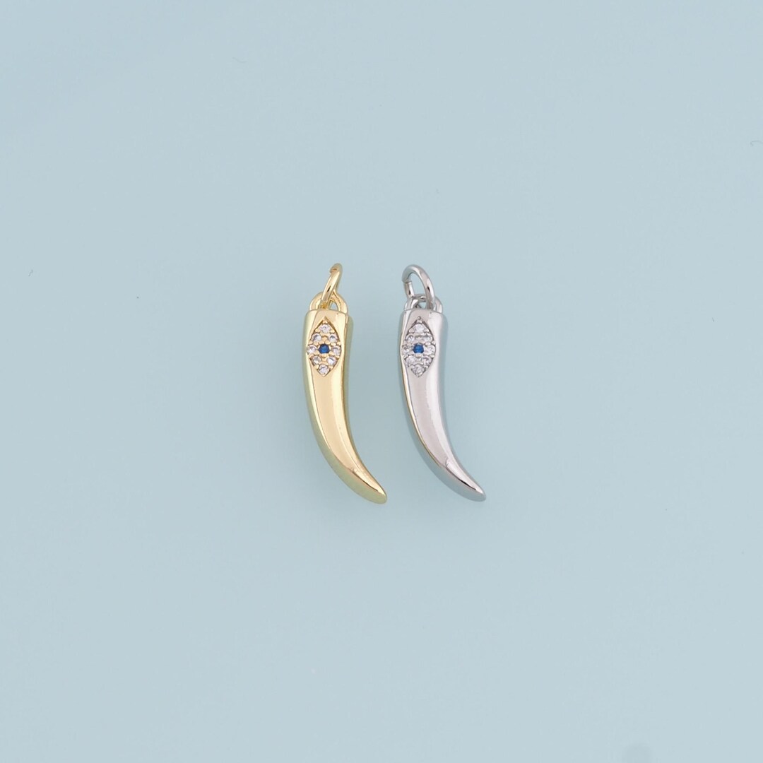 Gold Chili Evil Eye Charms,18k Gold Filled Evil Eye Pendant,silver ...