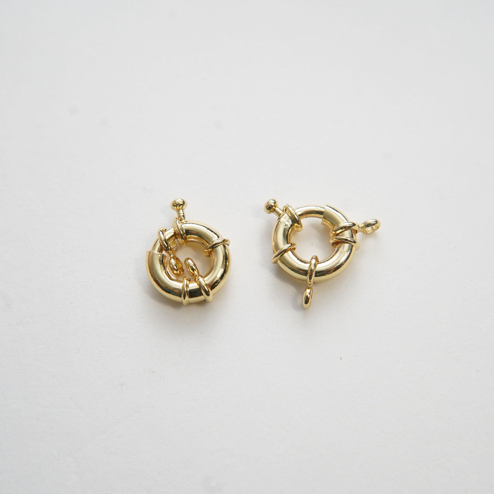 24K Gold Filled Sailor Clasp, Two Clasps Large Spring Ring Include ...