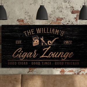 Personalized Cigar Room Sign, Cigar Lounge Sign, Lounge Decor, Fine ...