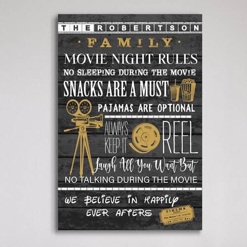 Theater Rules Movie Night Rules Sign Family Theater Rules - Etsy