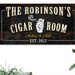 Custom Cigar Room Sign, Cigar Lounge Sign, Lounge Decor, Fine Cigar ...