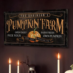 Custom Pumpkin Farm Sign, Vintage Family Farm Fresh Sign, Fall Themed ...