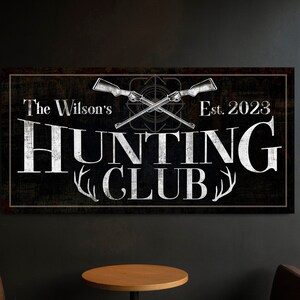 Custom Hunting Club Sign, Personalized Deer Hunting Wall Decor With ...