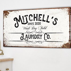 Laundry Room Sign | Laundry Co Sign | Personalized Huge Canvas Wall Art ...
