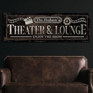 Personalized Theater & Lounge Sign, Custom Movie and Game Room Wall ...