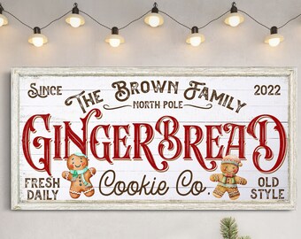 Personalized Gingerbread Co Bakery Sign Printable Christmas - Etsy