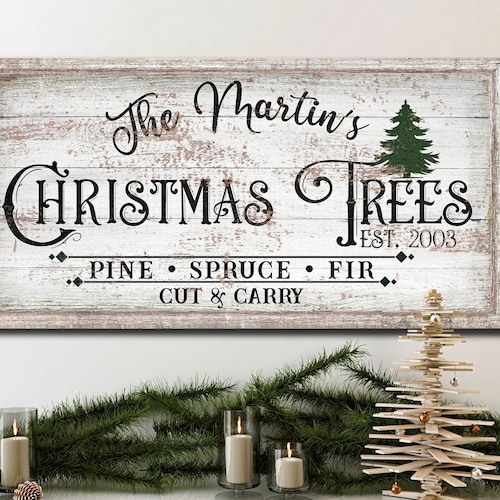 Personalized Christmas Trees Sign Cut and Carry Huge - Etsy