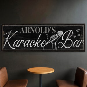 Custom Karaoke Bar Sign, Personalized Bar Wall Art, Karaoke Party Wall ...