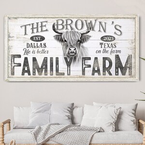 Personalized Family Farm Sign, Farmhouse Homestead Wall Art, Last Name ...