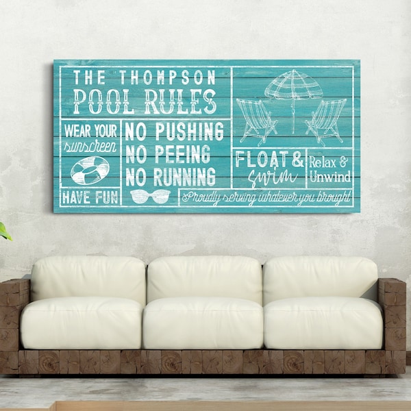 Pool Rules Sign - Etsy