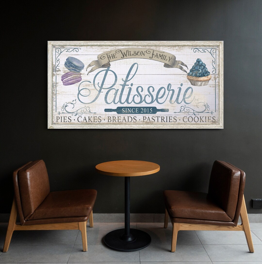 Personalized Patisserie Sign, Bake Shop Sign, Retro Bakery Sign ...