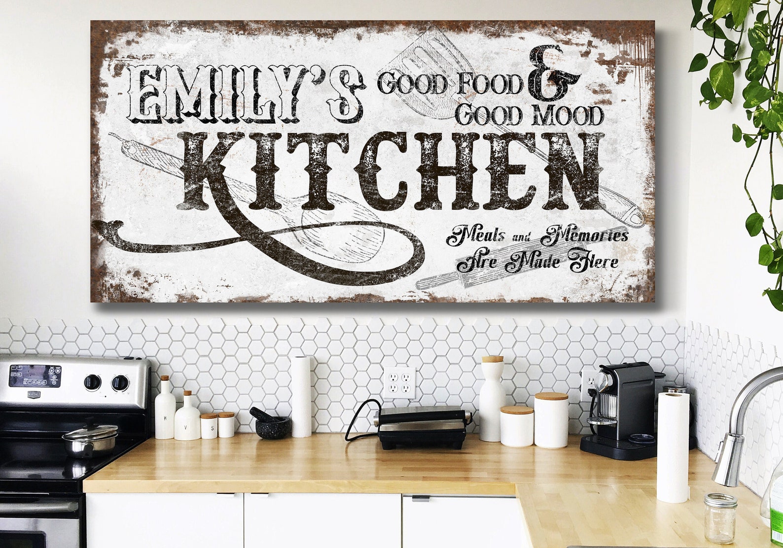 Custom Kitchen Sign Family Kitchen Sign Rustic Kitchen - Etsy