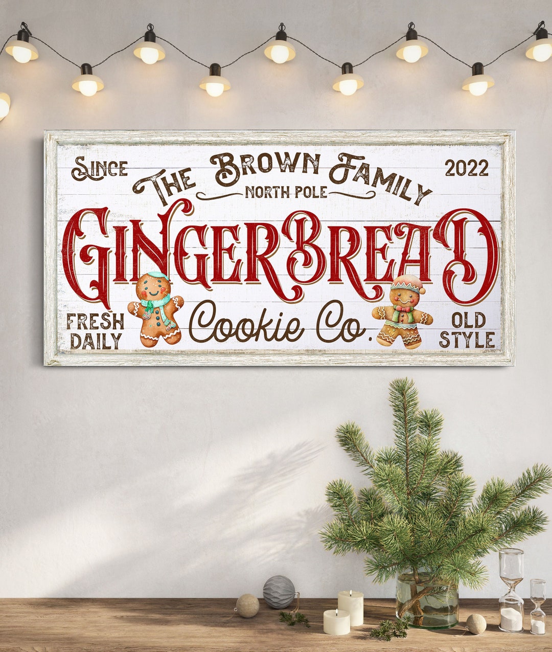 Personalized Gingerbread Baking Co Sign, Custom Gingerbread Bakery Sign ...