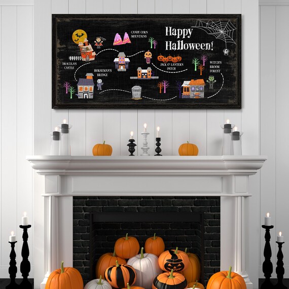 Happy Halloween Map Sign Halloween Path Sign To-do List - Etsy