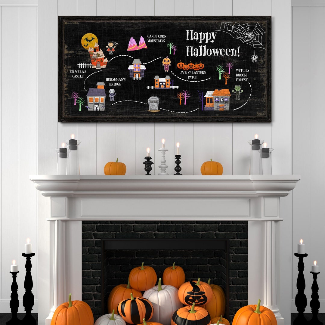 Happy Halloween Map Sign, Halloween Path Sign, To-do List, Halloween ...