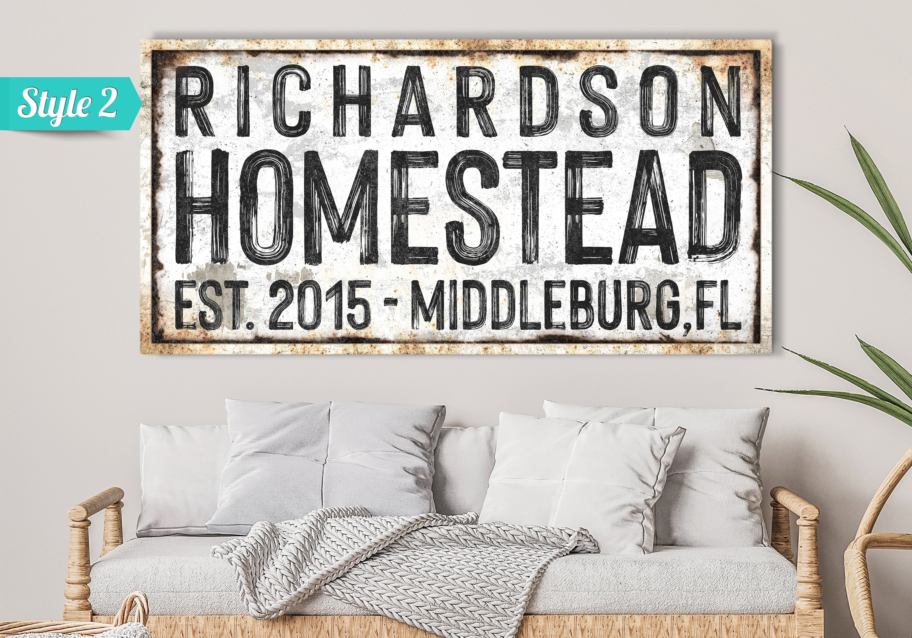 Family Homestead Sign Modern Farmhouse Wall Decor | Etsy