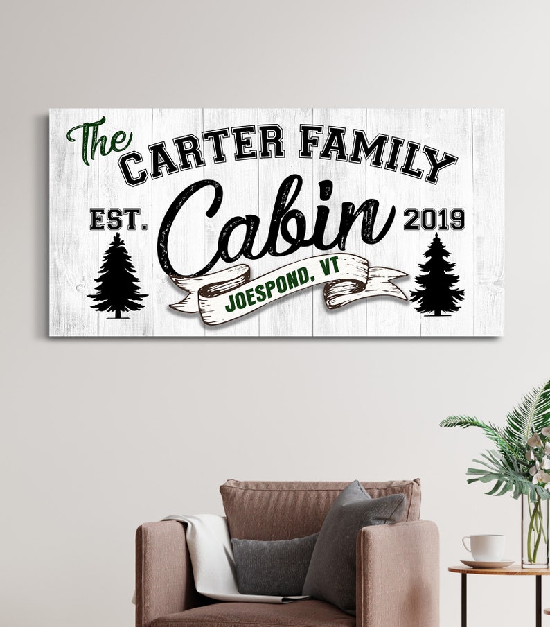 Personalized Cabin Sign Lodge Decor Family Name Sign - Etsy