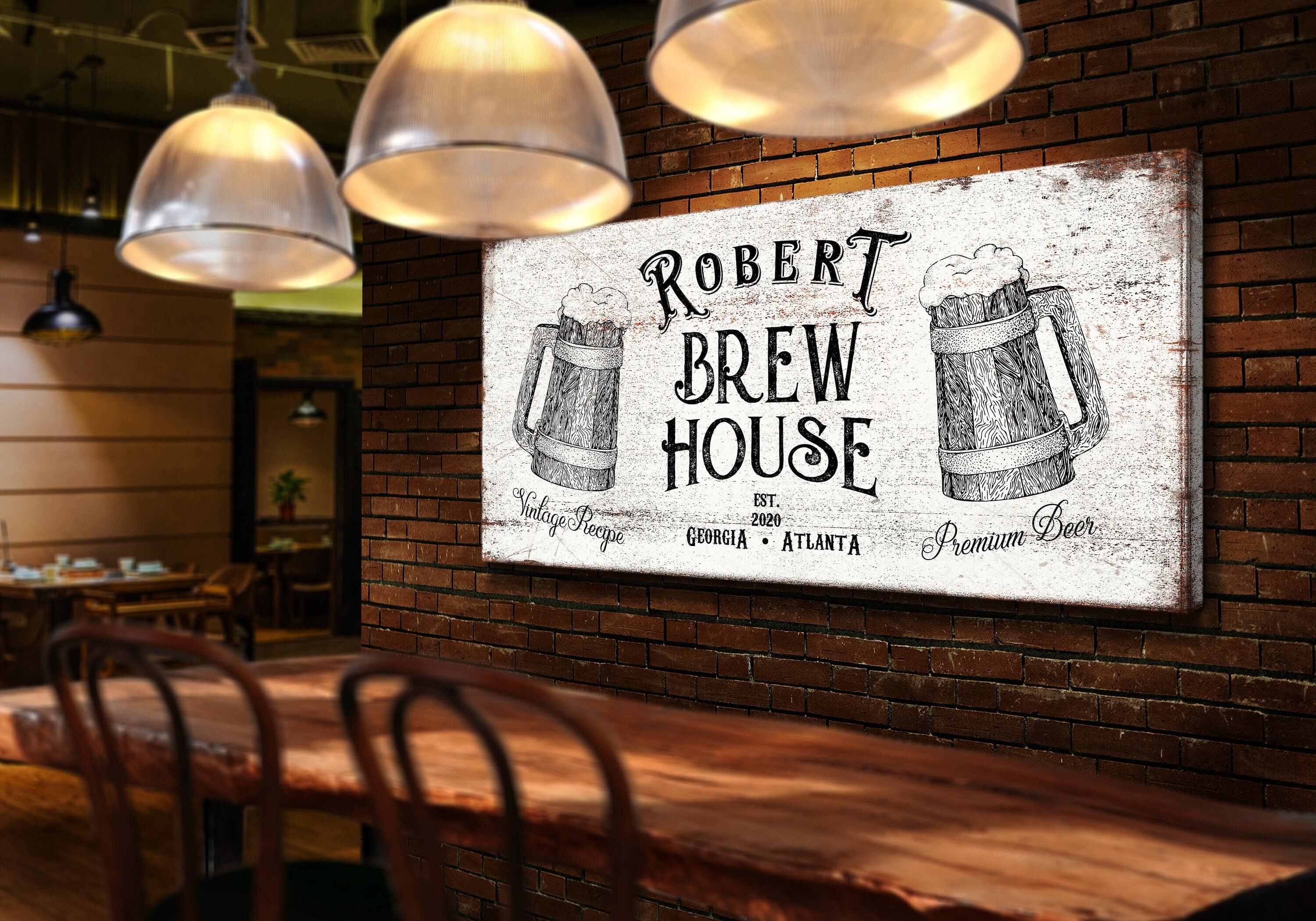 Custom Brew House Sign / Vintage Recipe Premium Beer Sign / Custom Bar ...